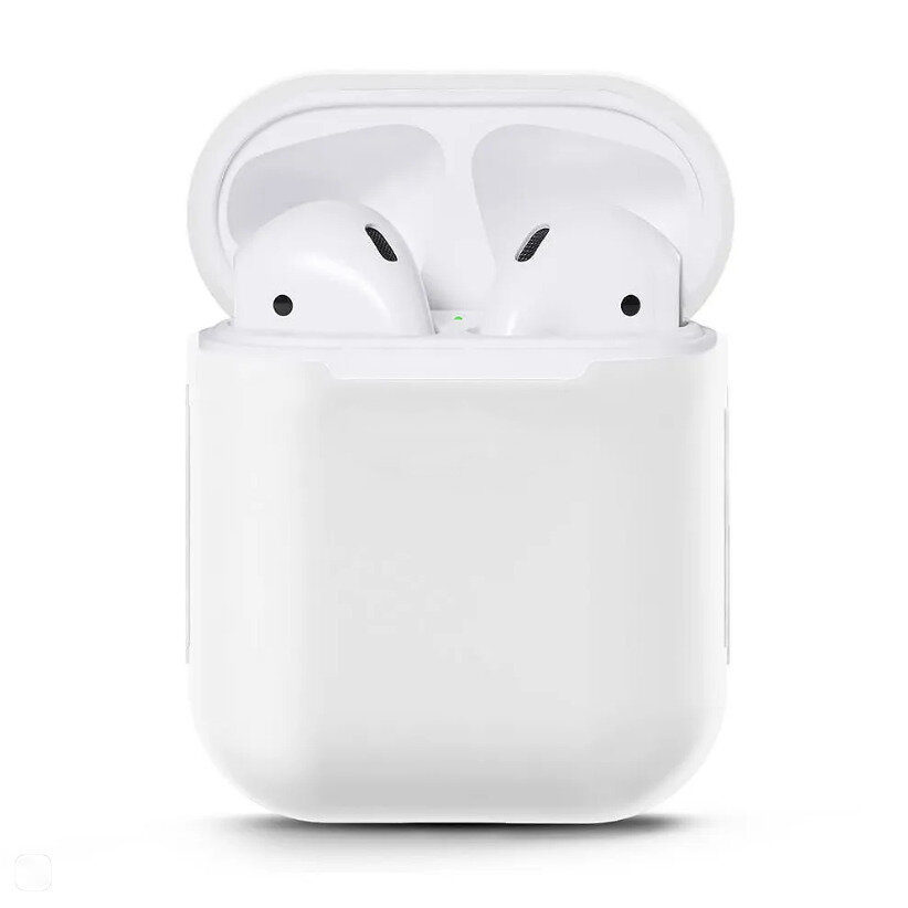 Силиконовый чехол Color Bag для Apple AirPods 1/2, белый