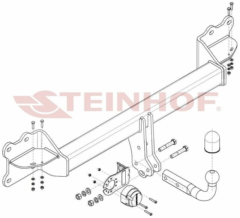 Фаркоп на Volkswagen Touareg 2018- (паспорт и сертификат в комплекте)(без электрики) Steinhof. V-162