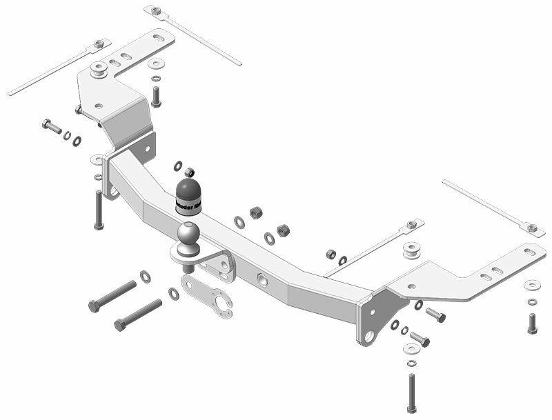 Фаркоп оцинкованный для Toyota Land Cruiser 200, Lexus LX 92527-FE