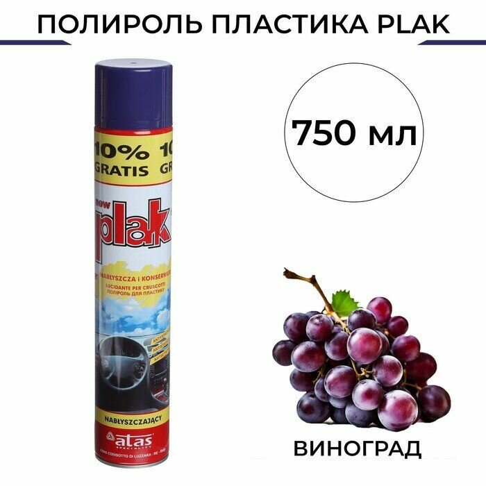 Полироль для пластика Plak 750 мл, Виноград
