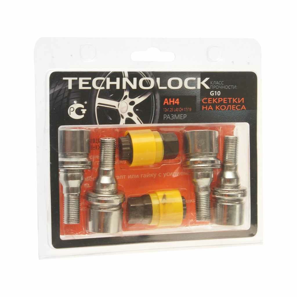 Болт колеса М12х1.25х40 секретки конус комплект 4шт. 2 головки под ключ 17/19мм, TL-AH4, TECHNOLOCK
