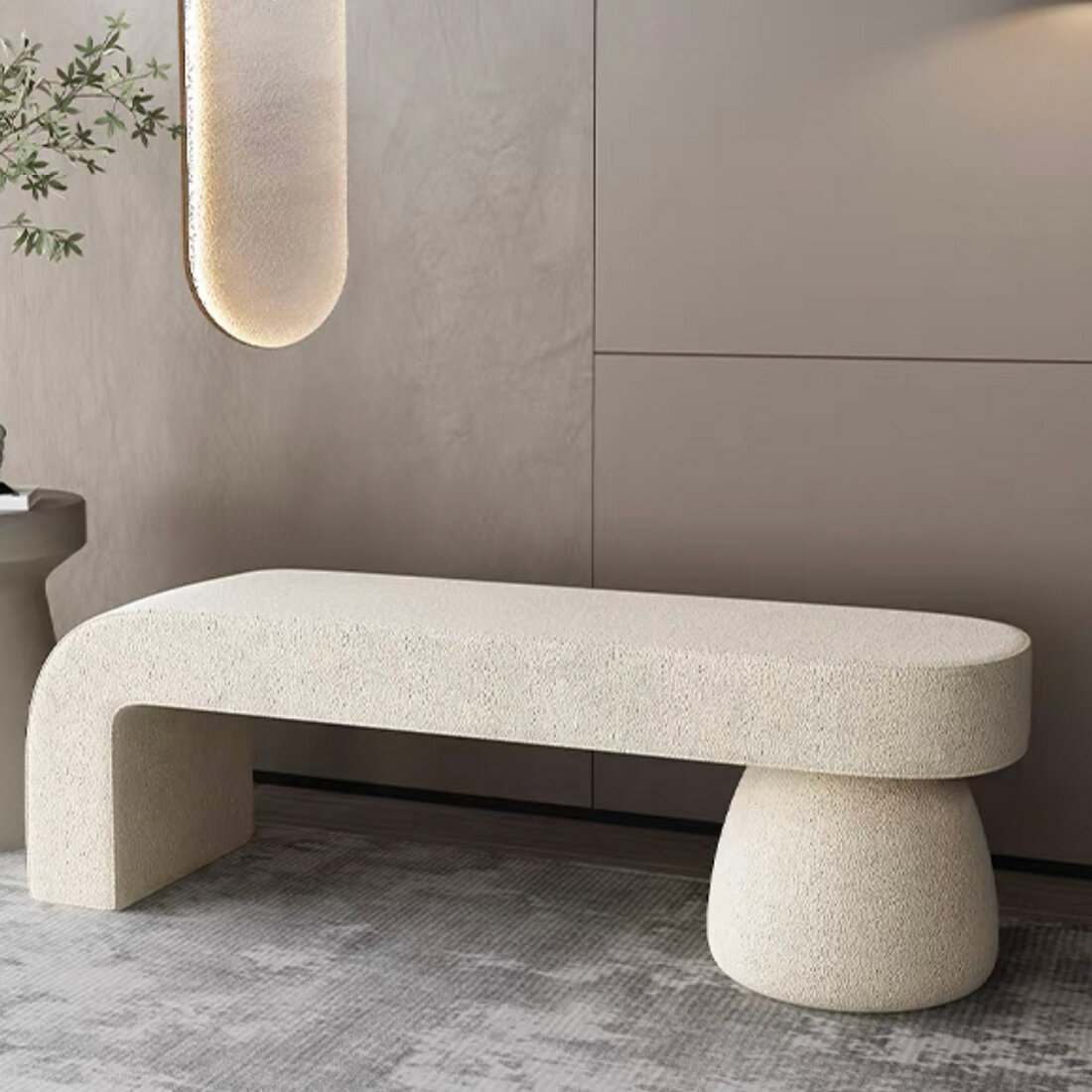 Банкетка Calabria (120см / цвет молочный букле)