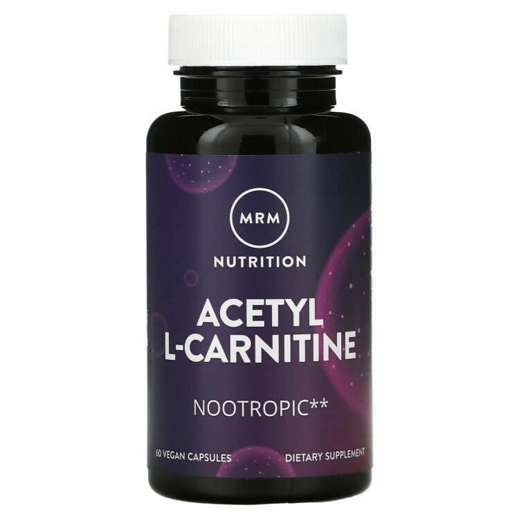 MRM, Acetyl L-Carnitine 500 mg, 60 Veggie Caps, АЦЕТИЛ-L-КАРНИТИН, 500 МГ, 60 капсул на растительной основе