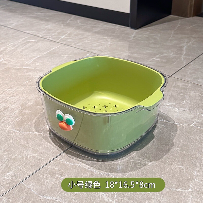 Двухслойная корзина для слива допамина, домашняя милая корзина для фруктов, фильтр для мытья, водяная корзина два в одном, утолщенная тарелка для фруктов, корзина для мытья