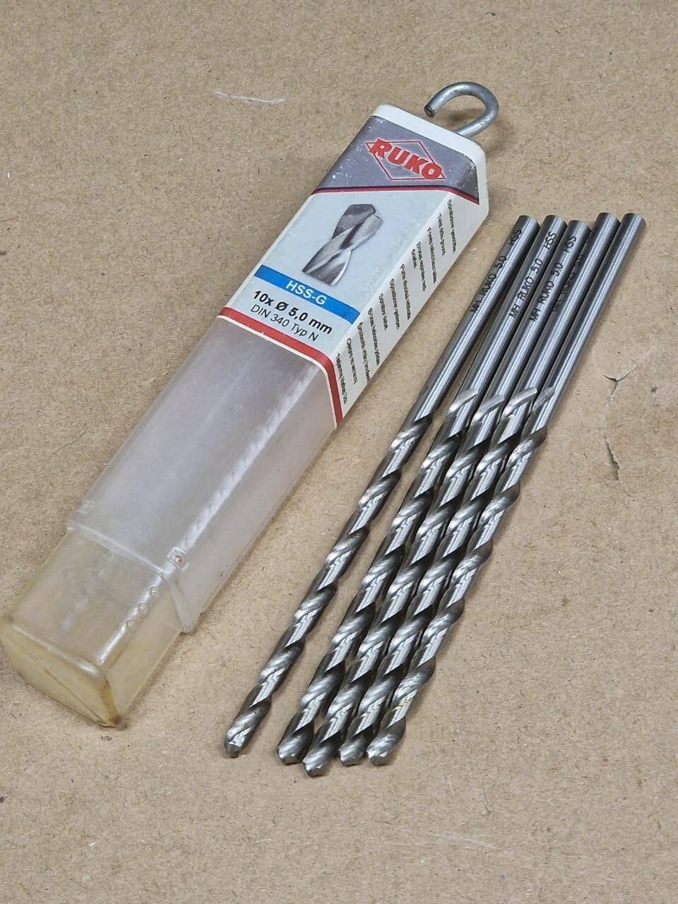 Сверло по металлу удлиненное Ruko HSS-G DIN 340 5,0х132/87 мм 5 шт