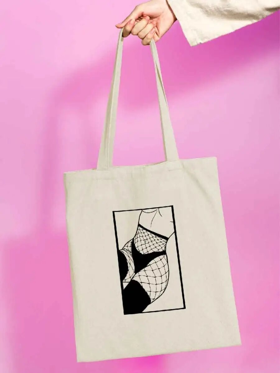 Сумка шоппер  с принтом аниме девушка