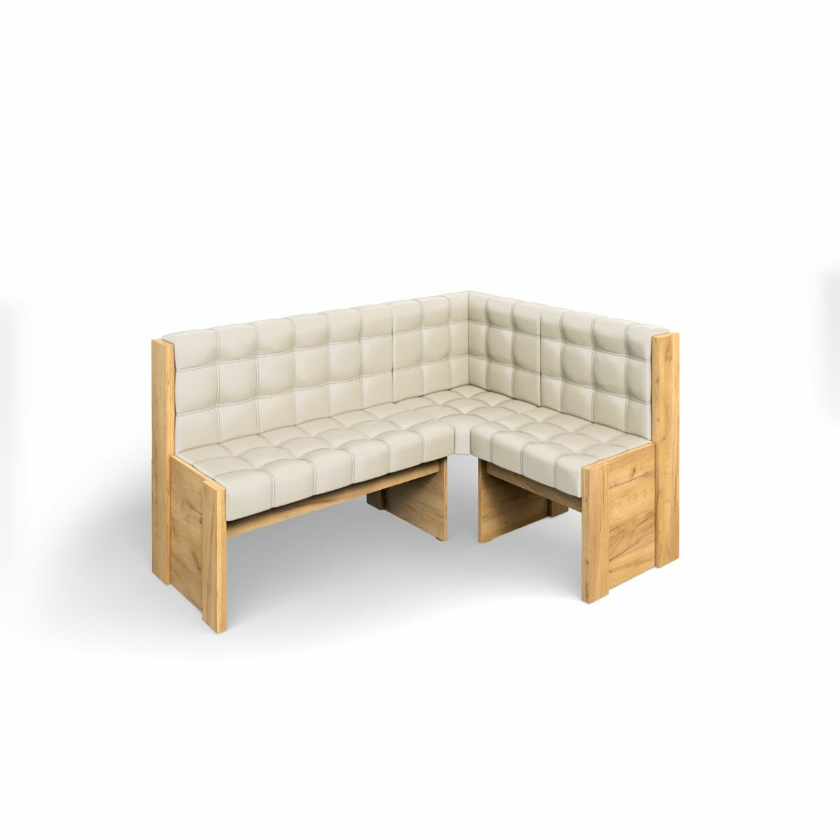 Скамья угловая Брайтон Дуб Золотой Крафт/Борнео Крем