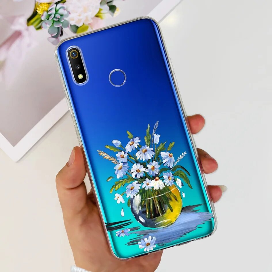 Чехол Realme 3 для Realme 3 Pro, мягкий прозрачный силиконовый защитный чехол с бабочкой для Realme 3i Realme3 i 3Pro, бампер