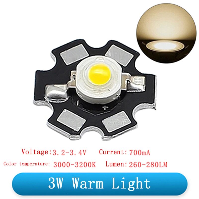 Светодиод 3W Warm Light