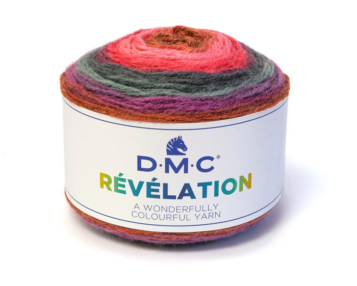 Пряжа "DMC" 8108 Revelation 80% акрил, 20% шерсть 150 г 520 м 210 розовый-серый-фиолетовый-коричневый