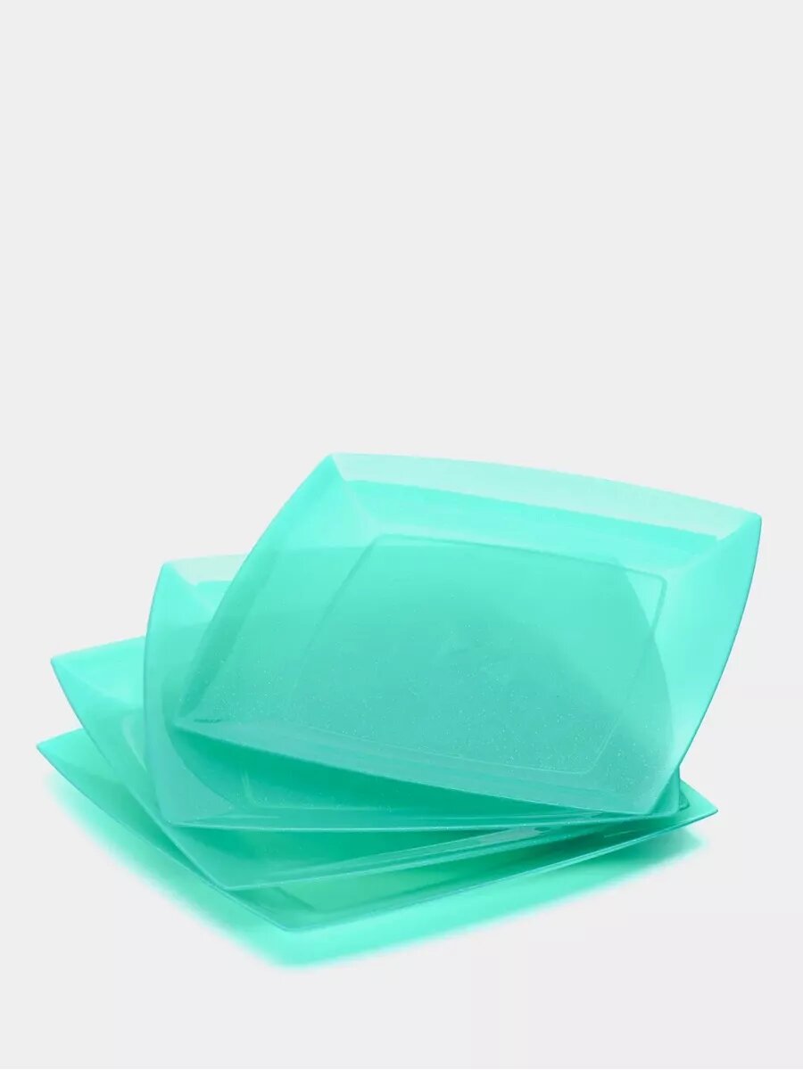 Набор пластиковых многоразовых тарелок