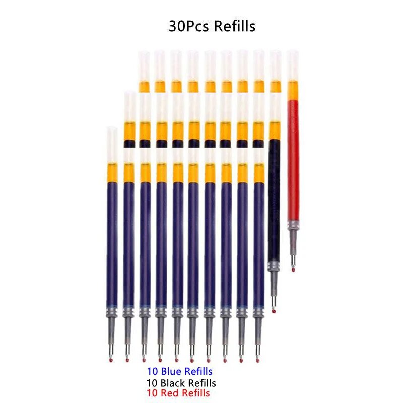 Kissbuty гелевые ручки 0,5 мм, черный/синий/красный 10Black-10Blu-10Red