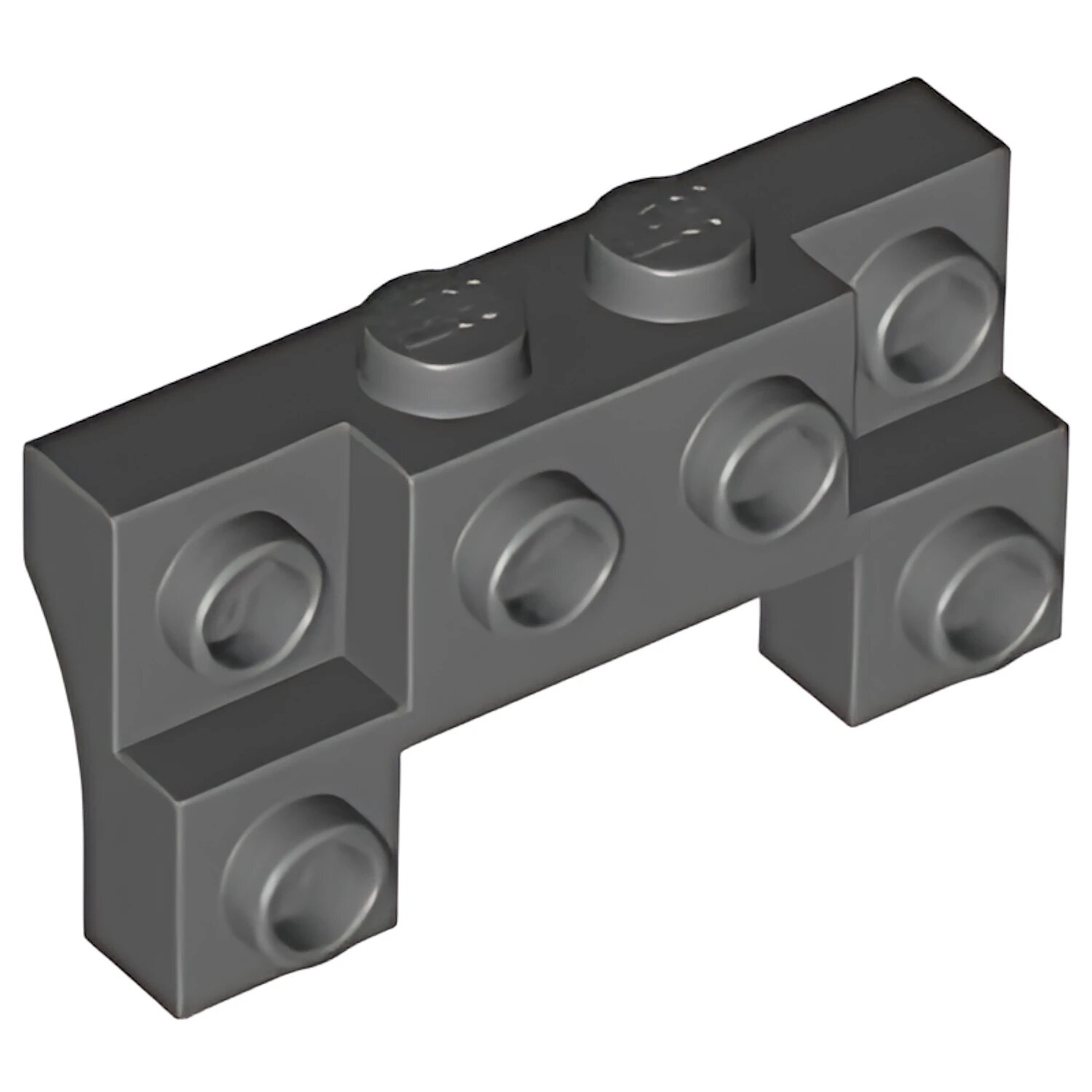 Деталь LEGO Lego Brick, Modified 2 x 4 - 1 x 4 with 2 Recessed Studs and Thick Side Arches 52038 Dark Bluish Gray U