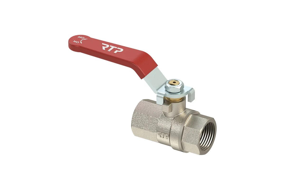 RTP латунный шаровой кран PN 40 с рычагом, резьба G 1/2 вн/вн. код 34884, для водопровода