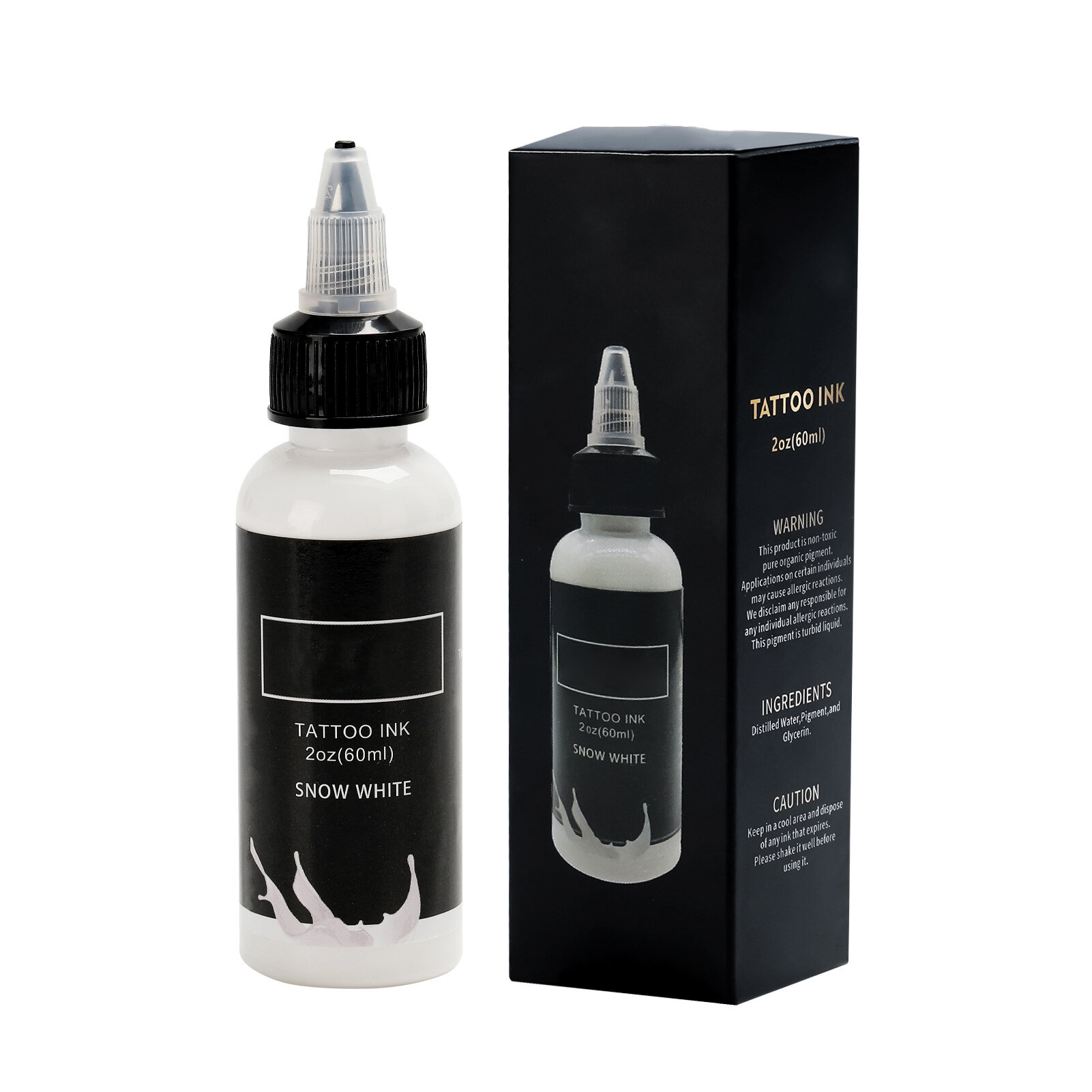 Чернила для татуировки, пигмент, 60 мл, легкая окраска, безопасность, отличная пигментация, долговечные принадлежности для татуировок, белый цвет
