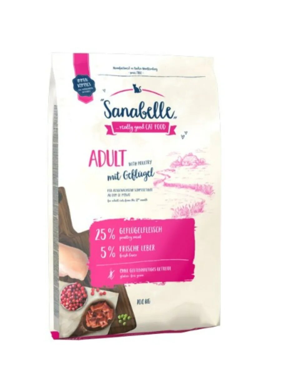 Сухой корм Санабелль Эдалт для кошек Птица 10 кг