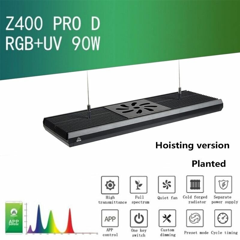 Week aqua Z400 90W Planted Aquarium Light APP Control Светодиодная подсветка аквариума с регулируемой высотой для освещения аквариума с растениями