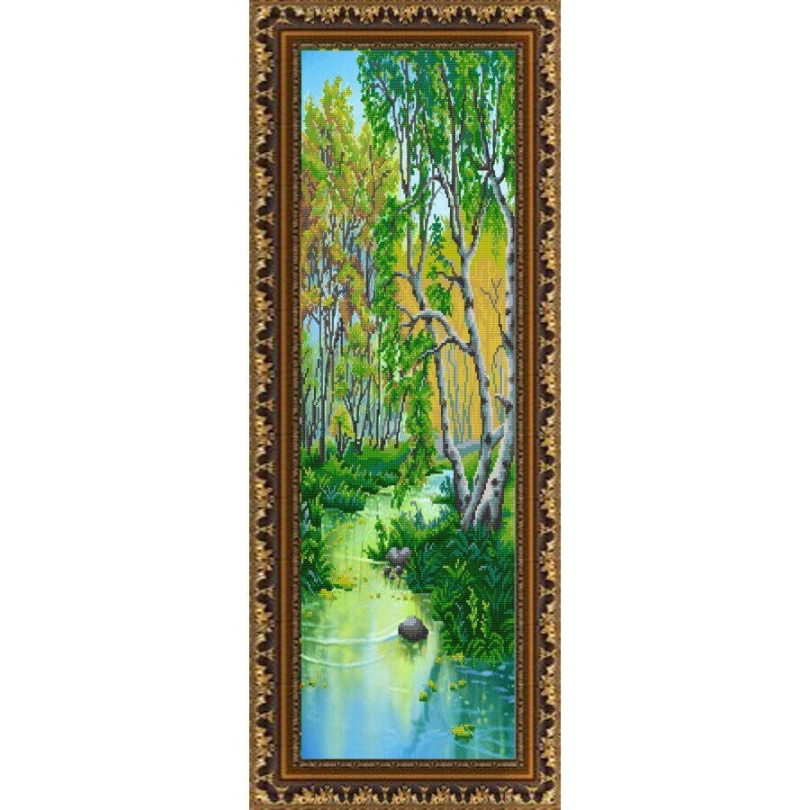 Рисунок на ткани Конёк (бисер), Весна, Полиптих 3, 25х65 см (9677)