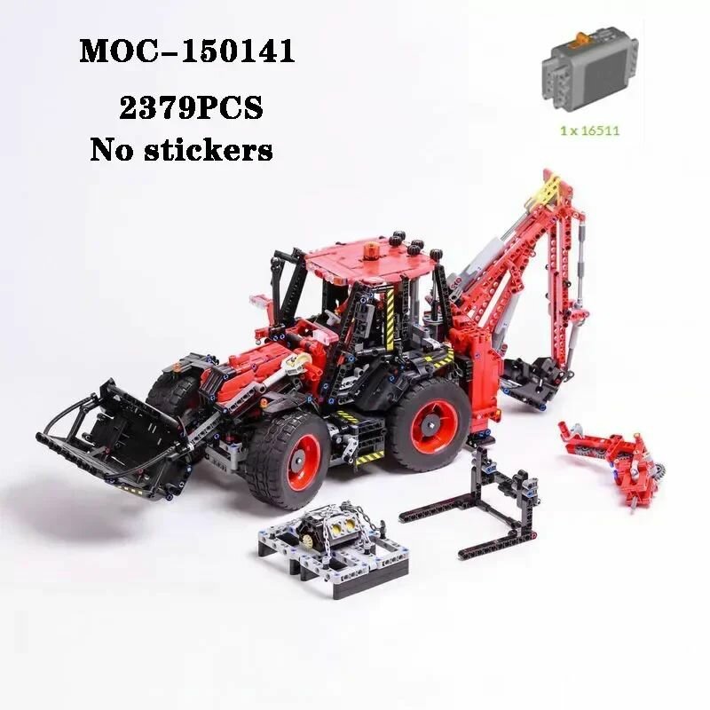 Блочный конструктор MOC-150141 Экскаватор-погрузчик 2379 деталей