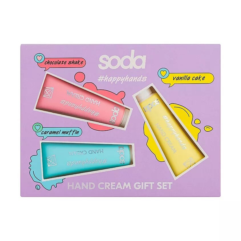 SODA Подарочный набор HAND CREAM GIFT SET #happyhands, 3х10 мл