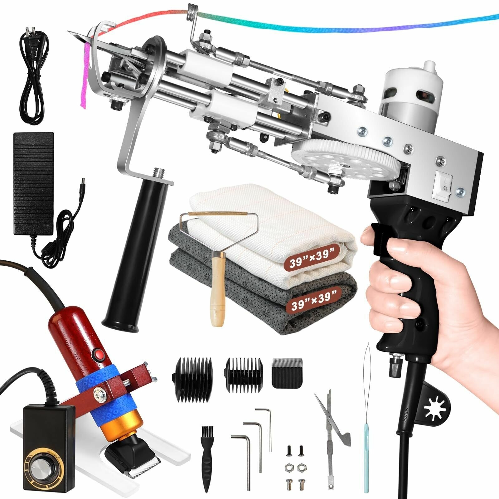 Пистолет для укладки с обрезным ворсом и кольцевым ворсом, стартовый набор