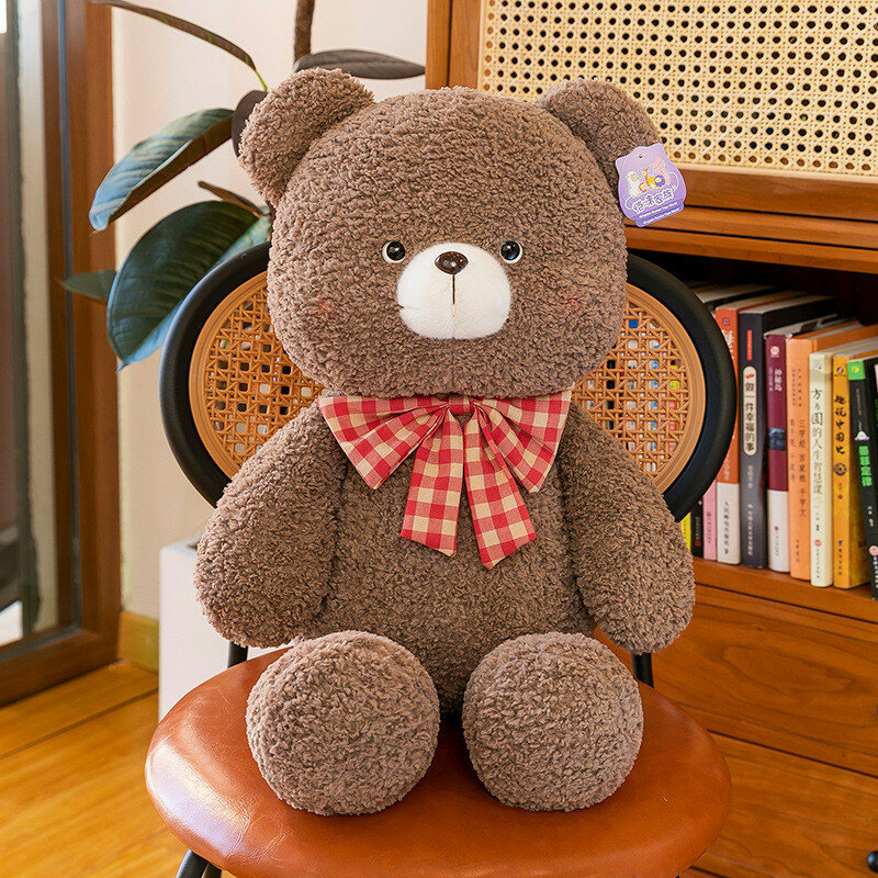 Delightful plush teddy bear with striped bowtie мягкая игрушка медведь с полосатым галстуком разноцветный
