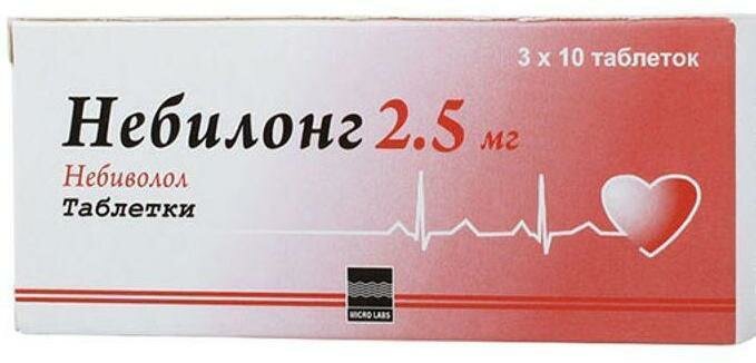 Небилонг, таблетки 2.5 мг, 30 шт.