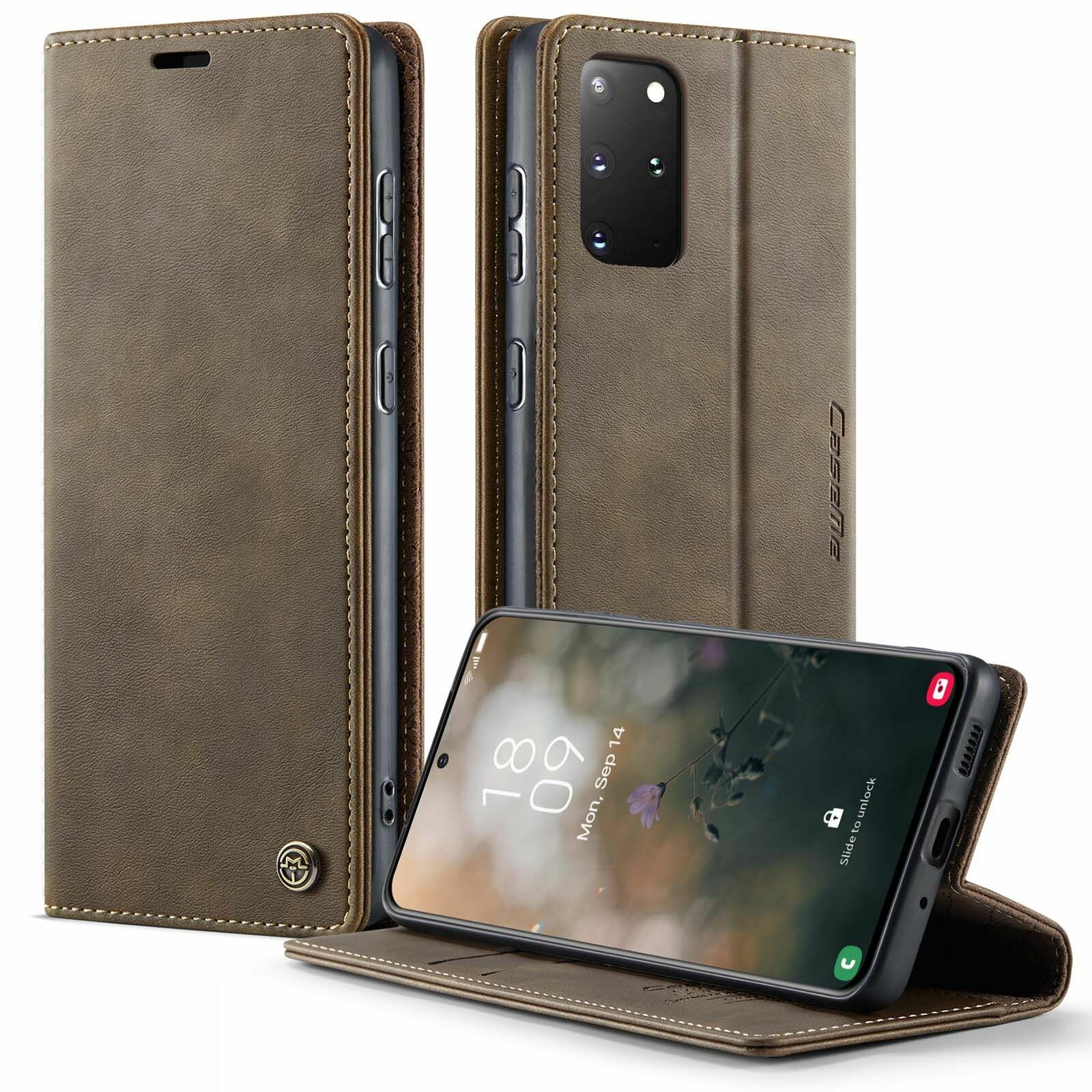 CaseMe Чехол Книжка Для Samsung Galaxy S20 Plus / Самсунг S20+ , Роскошная Кожаный