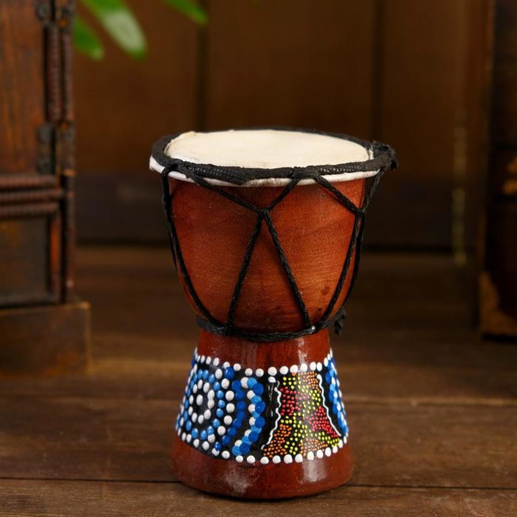 Сувенирный музыкальный инструмент "Барабан Джембе" 8,5х8,5х12 см микс