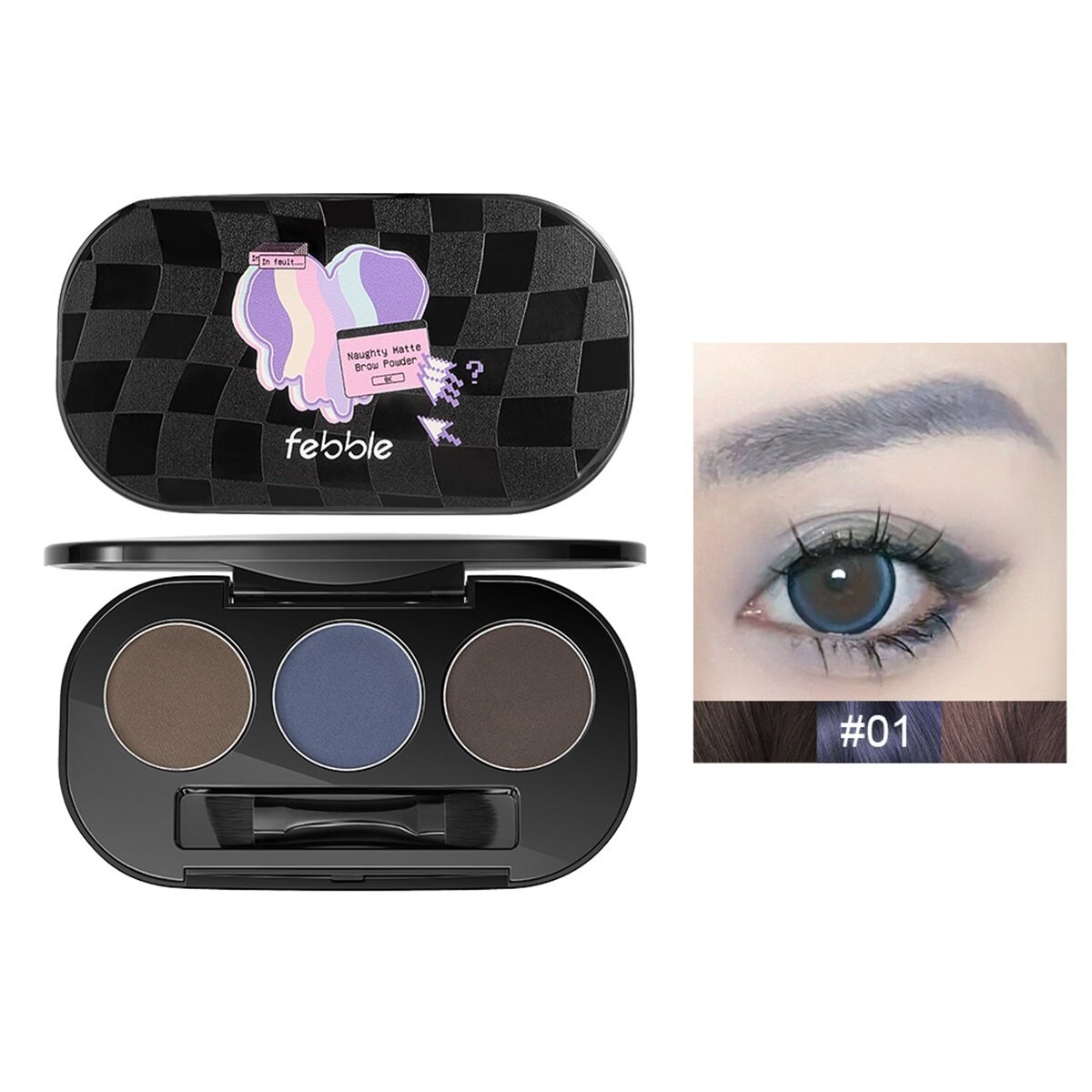 Натуральная косметика Febble, трёхцветные брови, натуральный состав