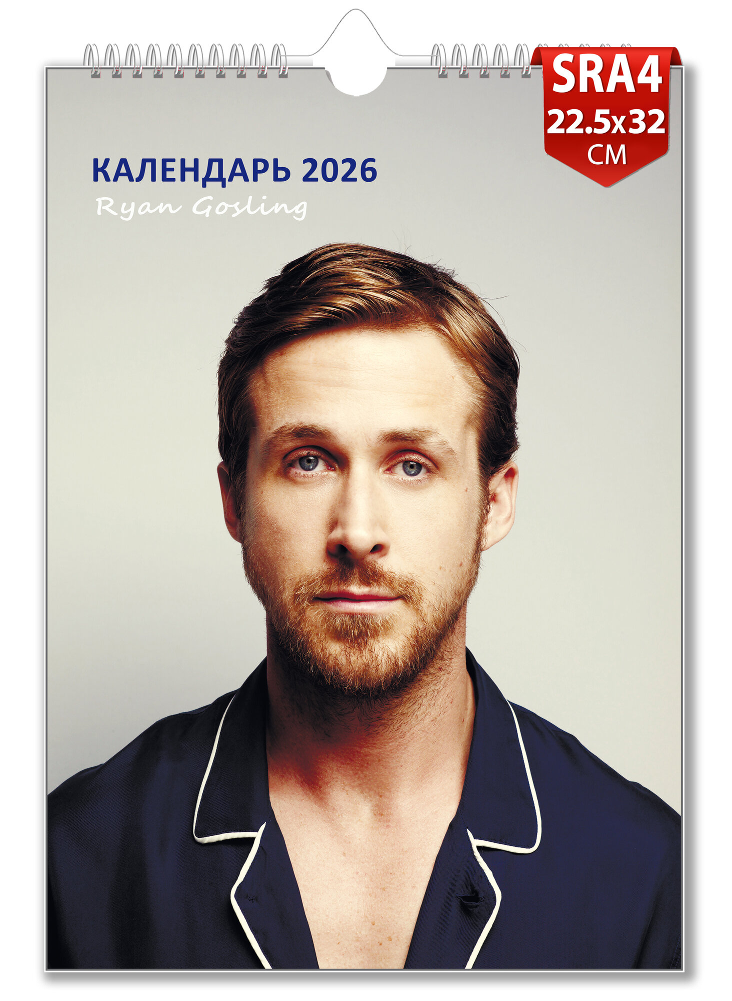 Настенный перекидной календарь 2026 Райан Гослинг Ryan Gosling A4 (22,5 х 32 см)