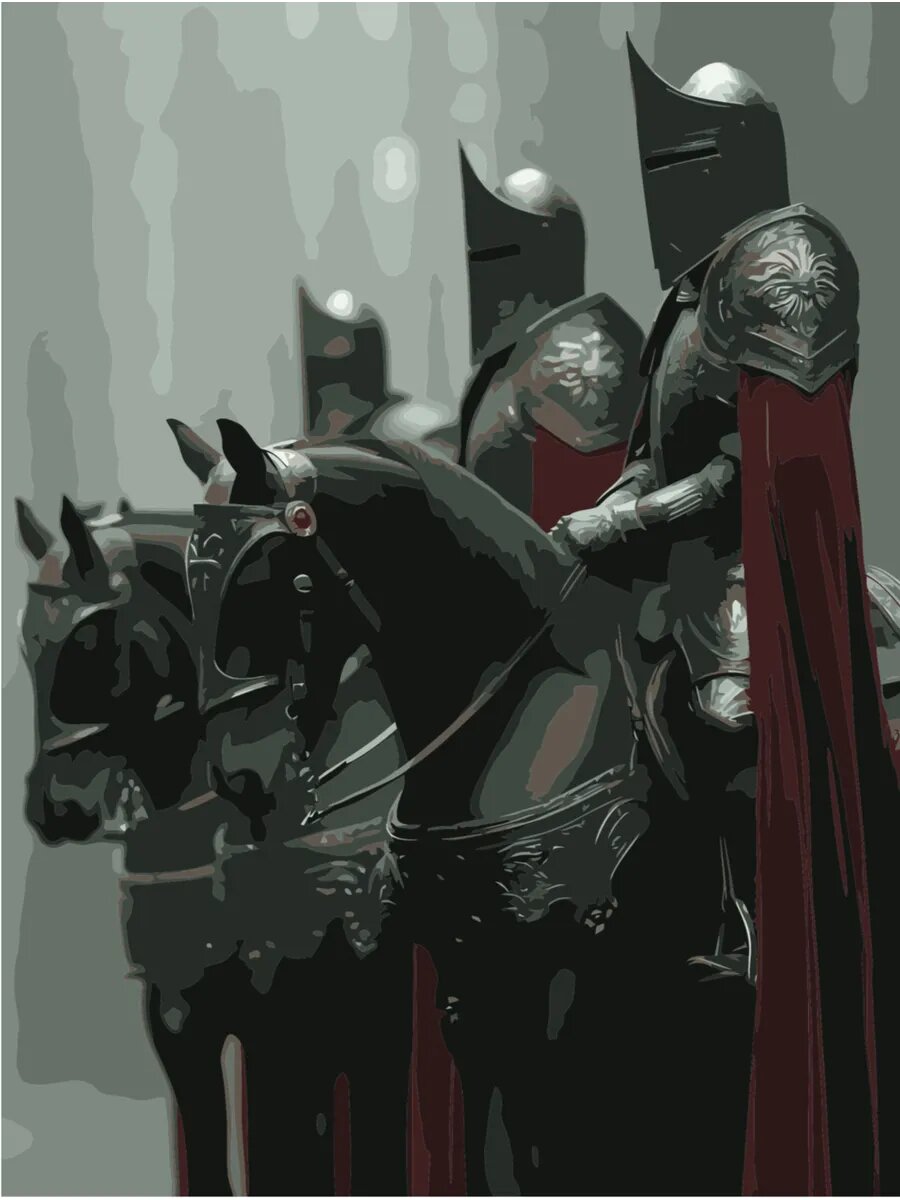 Картина по номерам 30x40 см рыцари