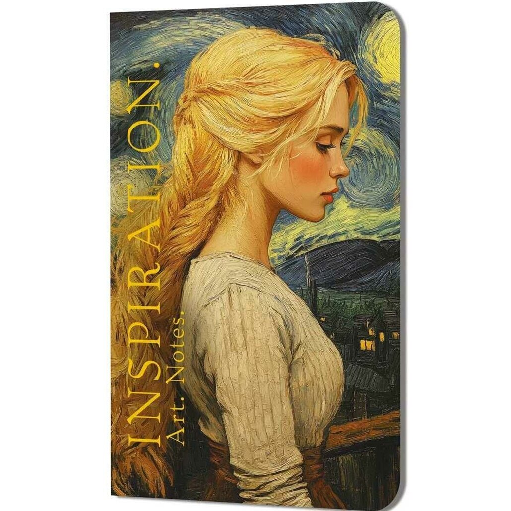 Блокнот 130х210мм 32л, арт-обложка «Inspiration» в стиле Ван Гога