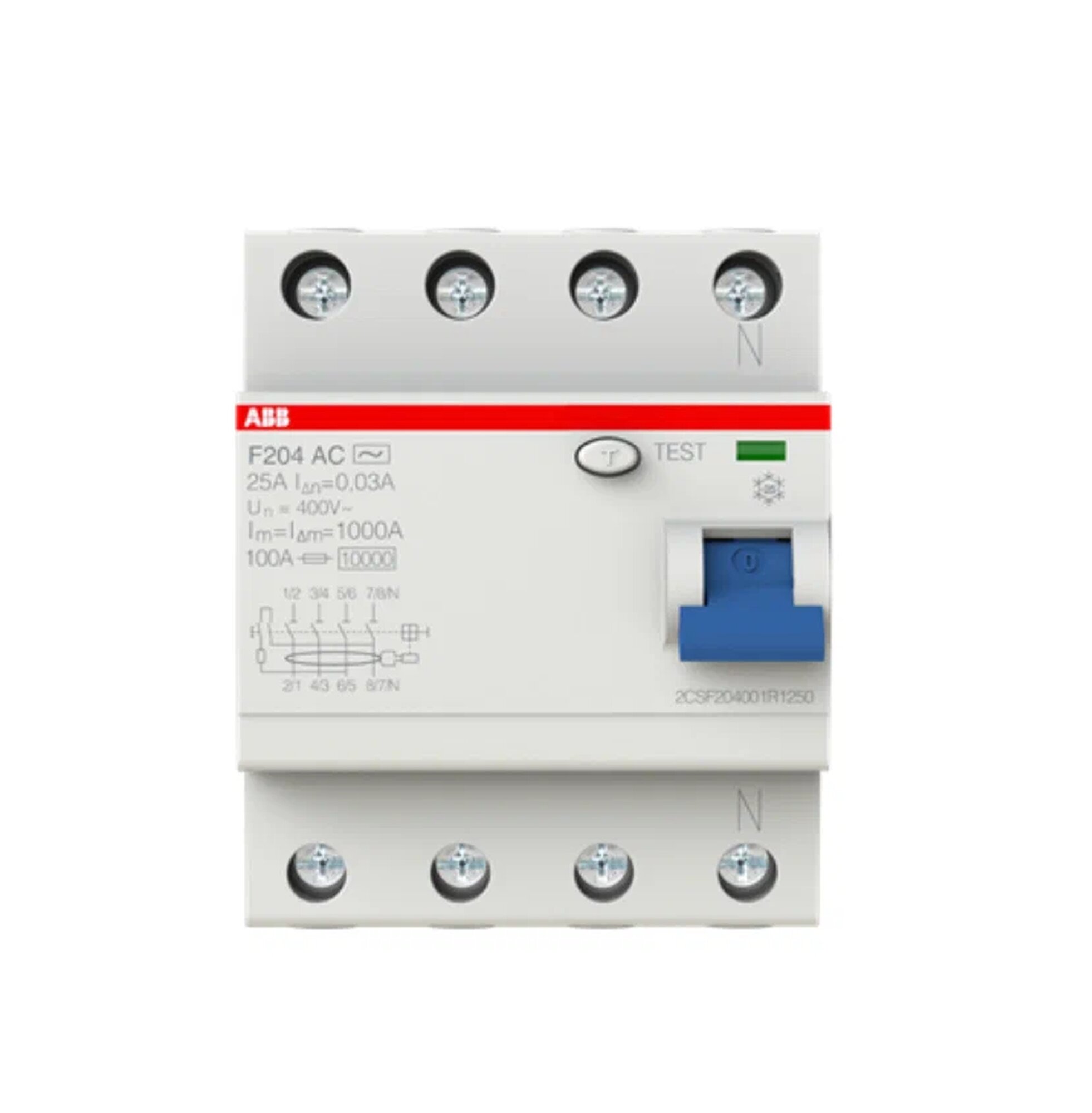 Устройство защитного отключения (УЗО) ABB F204 AC - 25/0,03 mA, 25A 30mA