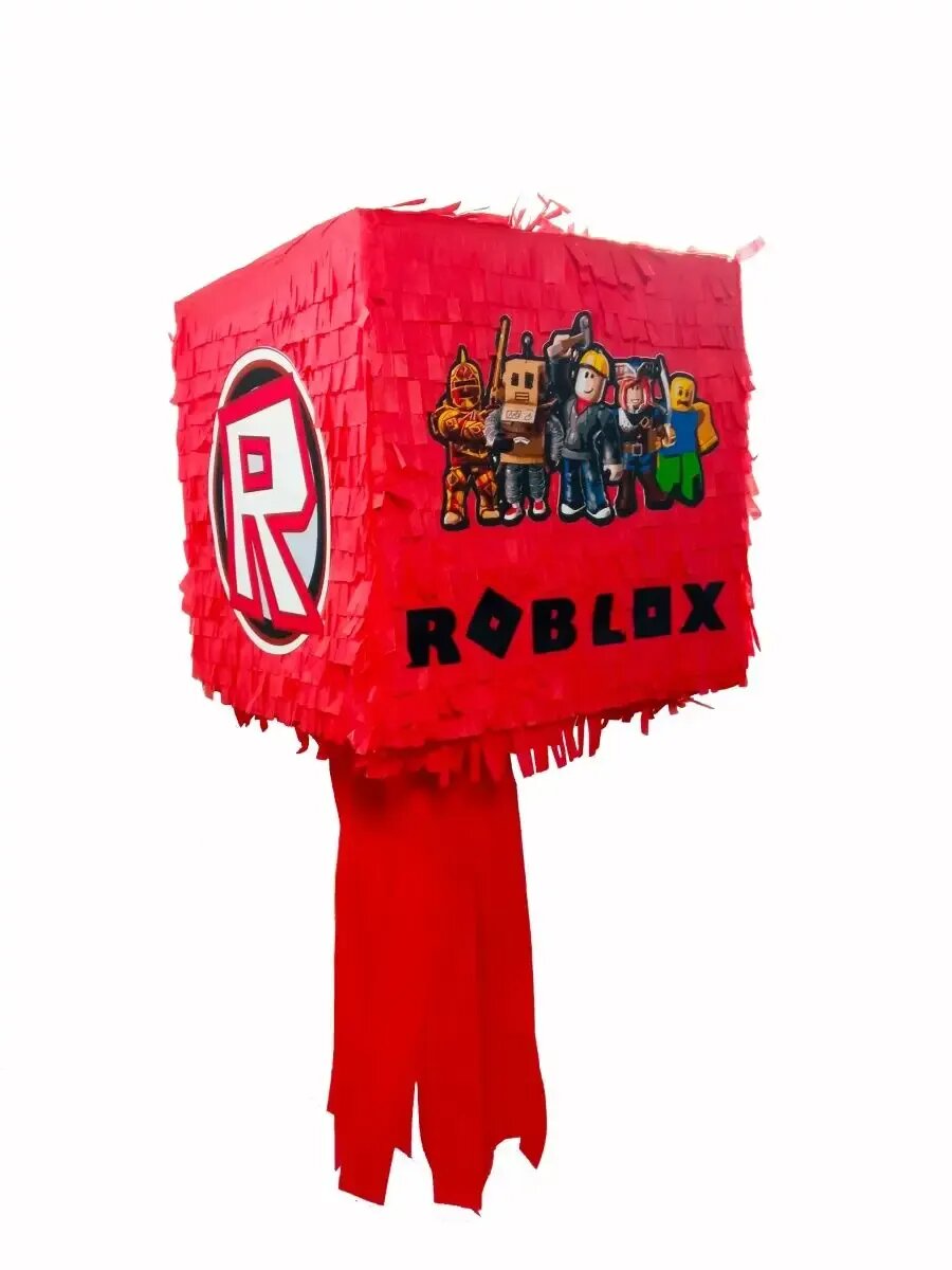 Пиньята Роблокс красная без наполнения и без биты для разбивания