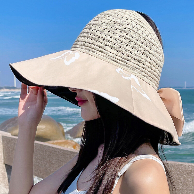 Шляпа женская летняя защита от солнца черная пластиковая шляпа от солнца с большими полями анти-УФ-защита лица пустой верхний солнцезащитный козырек для отдыха на открытом воздухе универсальный