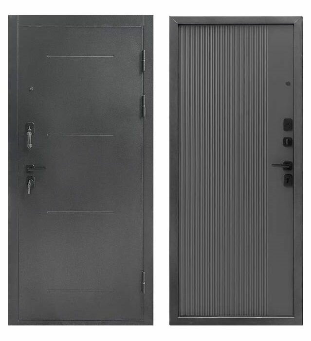 Входная металлическая дверь Монтблан Софт серый 860х2050 левая наружу