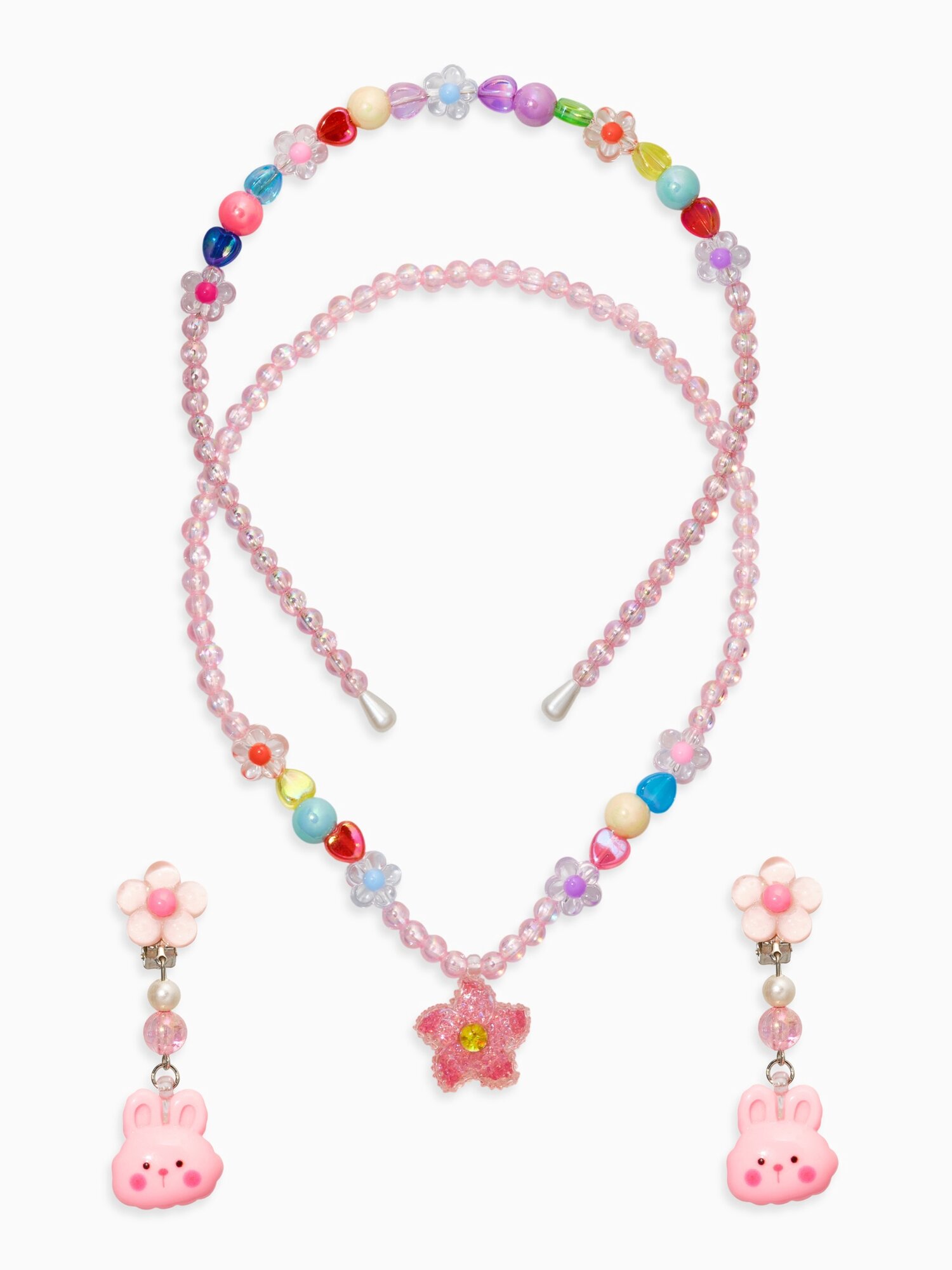 Комплект бижутерии: колье, клипсы