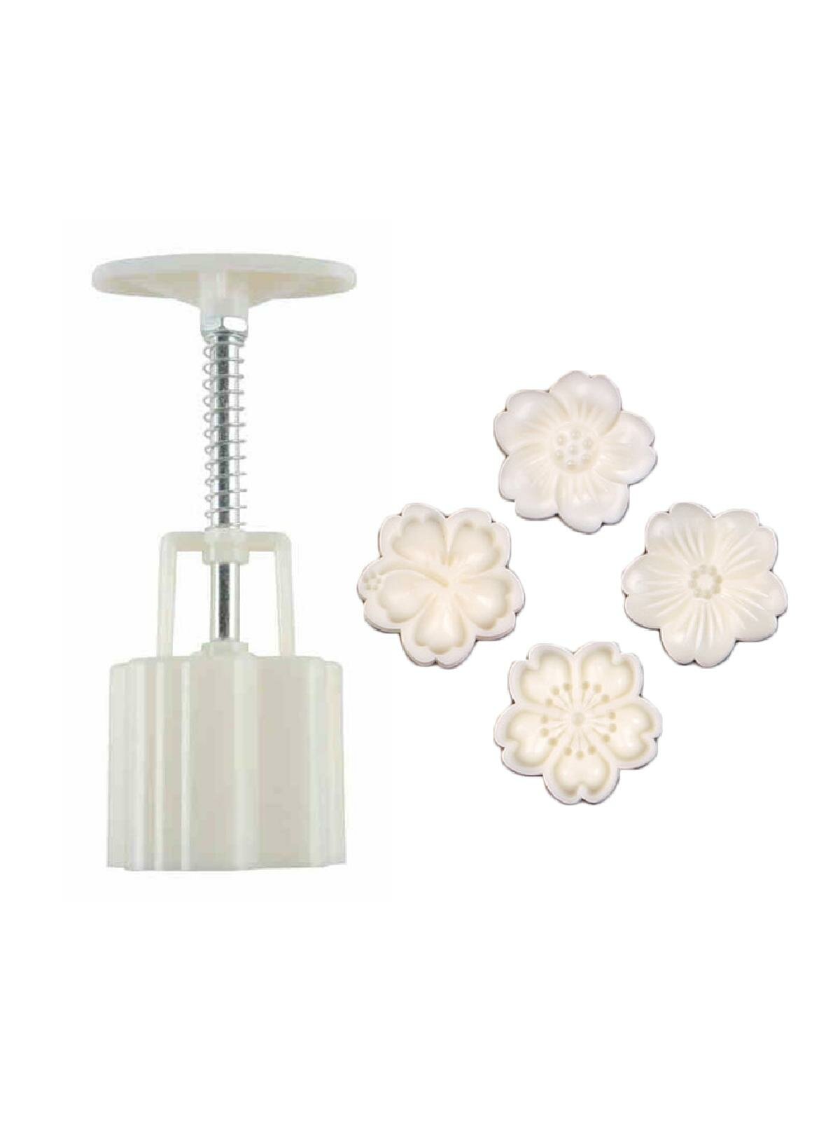 Форма для печенья "Лунный пряник с вишней" 50 г, набор 3D-штампов в виде цветов, ручной пресс для изысканных блюд к празднику середины осени