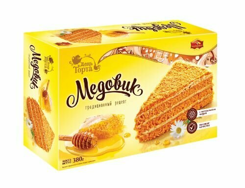 Торт "Медовик" КБК Черёмушки, с вареной сгущенкой, без ГМО, 380г