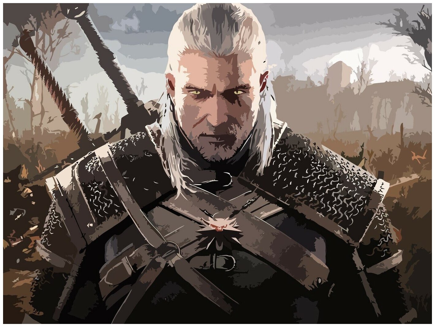 Картина по номерам на холсте ведьмак witcher - 2346