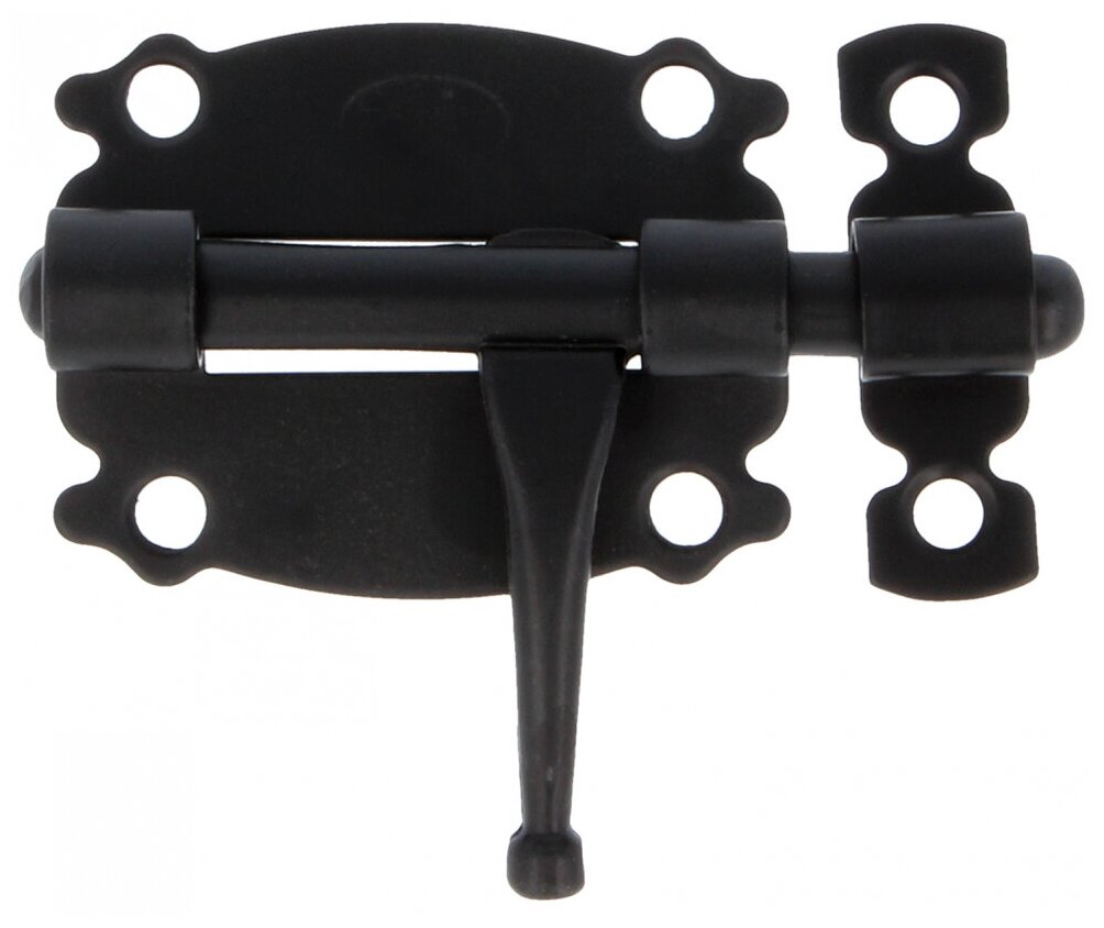 Стальная задвижка Amig черная для деревянных окон и дверей, накладный горизонтальный тип