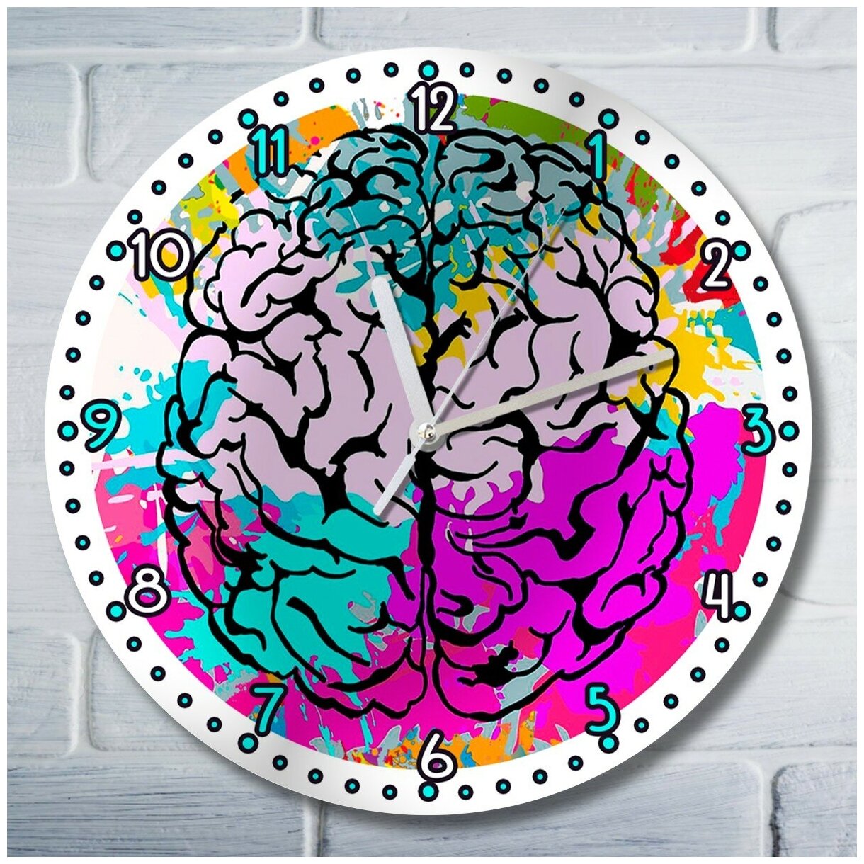 Настенные часы УФ абстракция красочный мозг (психоделика) - 1044