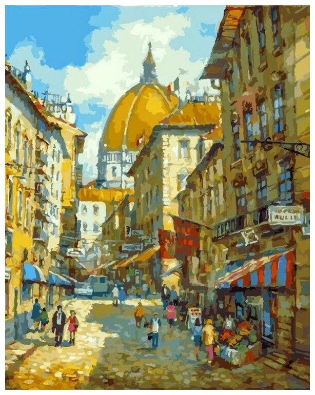 Картина по номерам "Прогулка по Флоренции", 40x50 см