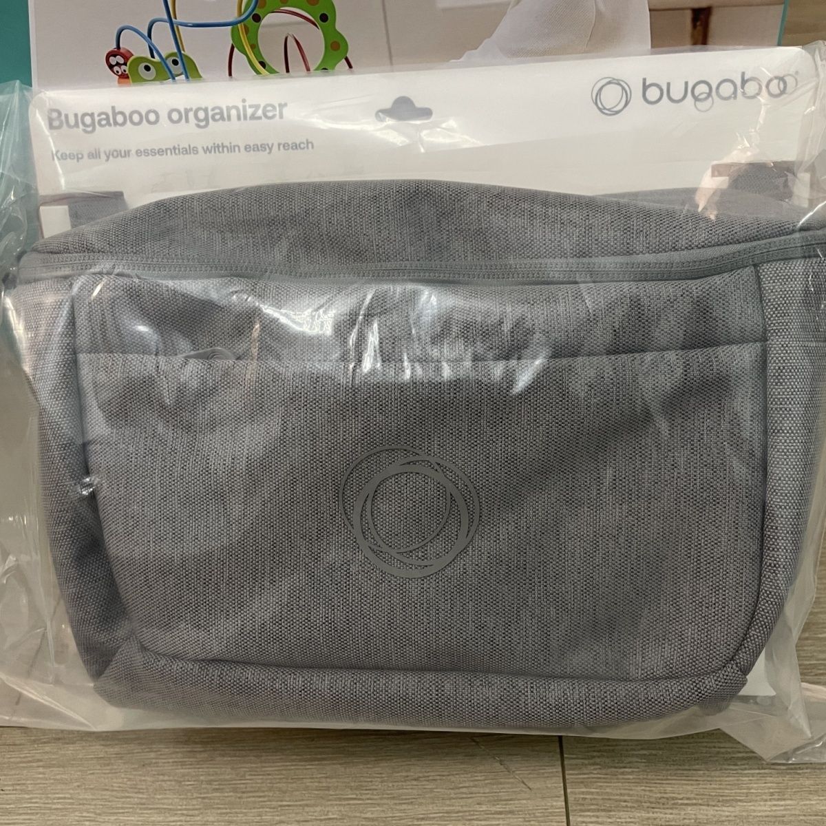 Органайзер для коляски Bugaboo черный из политекса с молнией. Лунный серый