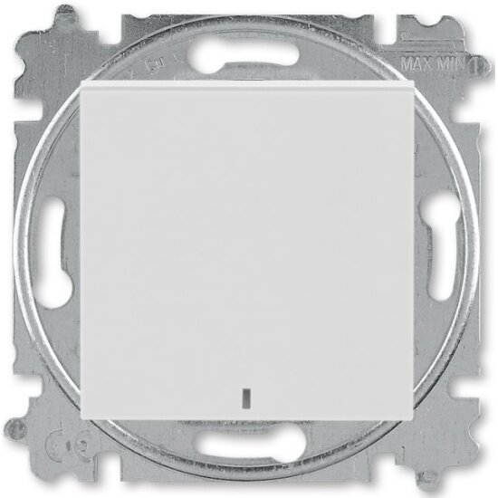 Выключатель одноклавишный с подсветкой Abb Levit серый / белый (2CHH590146A6016)