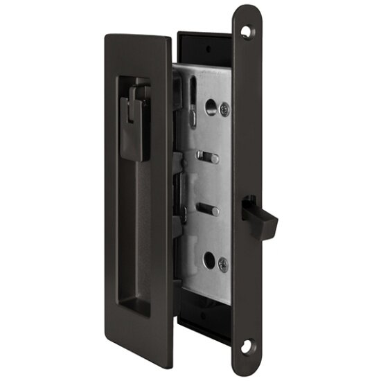 Защелка с ручками для раздвижных дверей Armadillo SH. URB153. KIT011-BK (SH011 URB) BPVD-77 вороненый никель