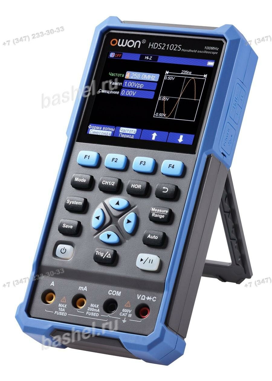 OWON HDS2102S, Осциллограф-мультиметр (скопметр) цифровой двухканальный (100МГц), с генератором