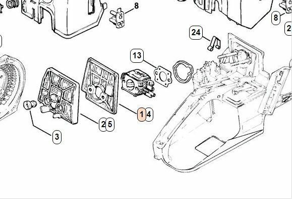Фильтр воздушный Stihl 036 внутреняя половина 11251201600