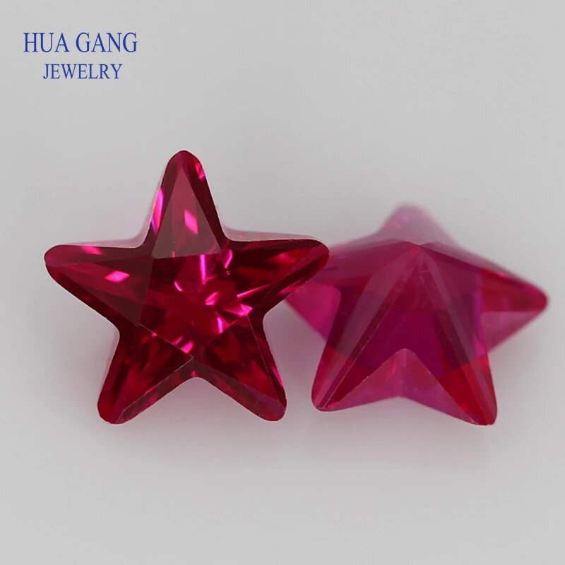 Синтетические рубиновые камни Excellent Heart, красный корунд, бусины 10x10mm-10pcs, Star